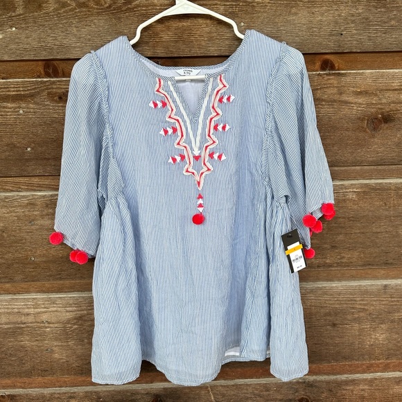 crown & ivy | Tops | Nwt Crown Ivy Pom Pom Blouse | Poshmark